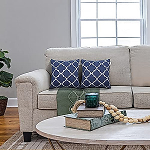 JMKaixin Outdoor/Indoor Throw Pillows, Pack of 2 Waterproof Decorative Throw Pillows with Inserts, 18”x18” Square Pillows for Bed, Couch, Sofa and Patio Furniture