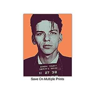 David Bowie, Elvis, Johnny Cash, Jimi Hendrix, Frank Sinatra, Mick Jagger Mugshot Poster Set - 8x10 Wall Art Decor, Decorations for Living Room, Bedroom - Gift for Men, Women - UNFRAMED Prints