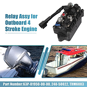 X AUTOHAUX Relay Assy Trim Relay 63P-81950-00-00 for Yamaha 4 Stroke Outboard Motors Relay for Yamaha F50HP 60HP 70HP 75HP 90HP 115HP 150HP 200HP 225HP 250HP TRM6003 Boat Trim Relay 2 Pins