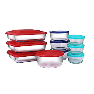 Bovado Glass 4 Cup Food Storage Containers with Red Airtight Lids 30oz/4 Cup/1 Quart (Set of 4) | Freezer-to-Oven Safe Bowls for Meal Prep, Leftovers, Baking, Cooking & Lunch | BPA-Free Kitchen Items