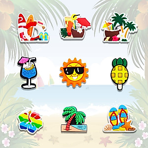 25PCS Hawaii Shoe Charms for Croc Bubble Slides Clogs Sandals, Summer Beach Shoe Accessories Decorations for Girls Women Teens Adults