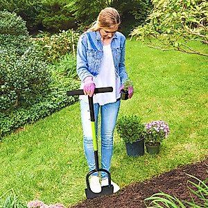 Evcitn 4 in 1 Lawn Aerator – Manual Plug Coring Aerator, Spike Aeration with Inches Iron Tines, Twist Tiller Claw Cultivator, Half Moon Lawn Edger for Flower Box, Sidewalks,Garden,Lawn…