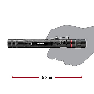 COAST HP3R 500 Lumen Rechargeable LED Penlight with TWIST FOCUS, Black