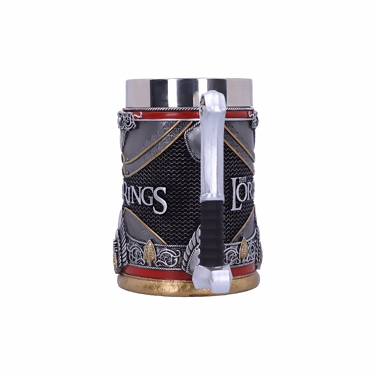 Nemesis Now Lord of the Rings Merchandise Tankard, Hand-Painted Resin Beer Mug with Removable Insert, 15.5cm - Aragorn