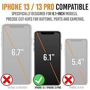 Alpatronix Battery Case for iPhone 13 and iPhone 13 Pro (6.1 inch), Strong Slim Portable Protective Extended Charger Cover with Wireless Charging, CarPlay, Certified Connector Chip (BX13) – Black