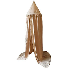 heaven2017 Bed Canopy Round Dome Cotton Mosquito Net Nursery Room Decoration for Kids Khaki