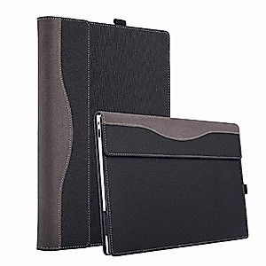 forubar Laptop Case Cover for Dell Inspiron 14 Plus 7430 7420 & Inspiron 14 Pro 5430 5420 7425 5425 [Not Other Models] Notebook Sleeve Computer Bag Protective PU Leather Shell (black)
