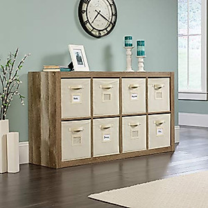 Sauder Stow-Away 8-Cube Organizer, L: 30.91" x W: 15.39" x H: 57.87", Lintel Oak Finish