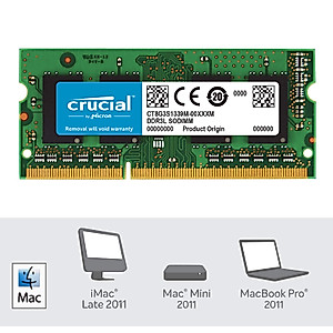 Crucial Technology 8GB, 204-pin SODIMM, DDR3 PC3-10600,