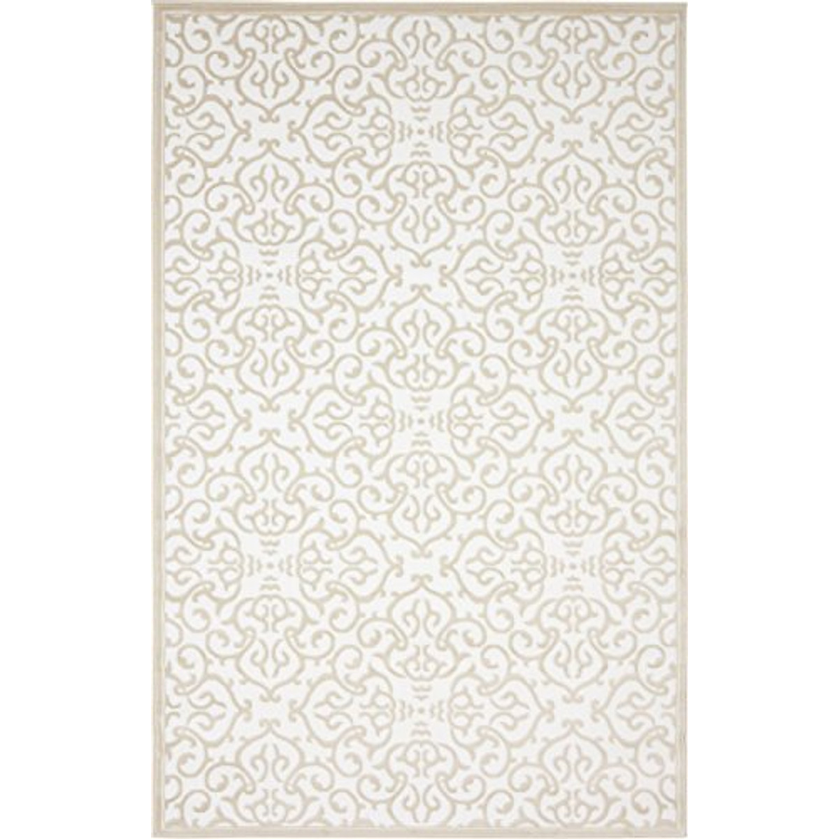 Unique Loom Rushmore Collection Area Rug - Johnson (5' 1" x 8' Rectangle, Snow White/ Beige)