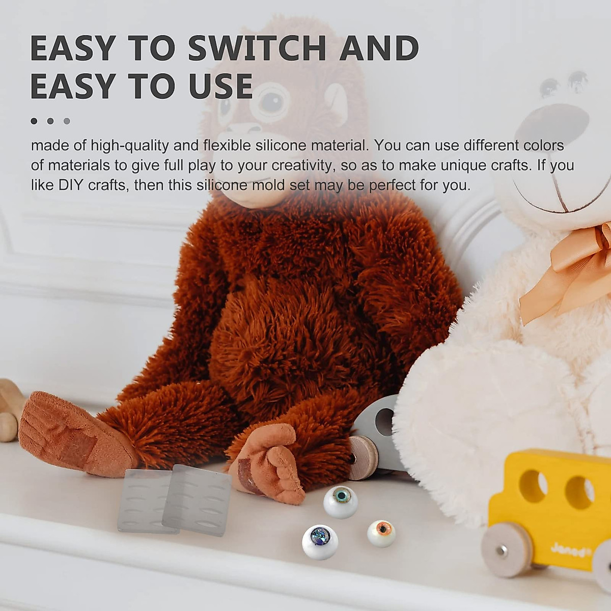 EXCEART 5 Pcs Eye Mold epoxy Eyeball bistuit Eyeball Silicone Chocolate DIY Epoxy Resin Bread Holiday Casting Silicone Baby Dolls Doll Eyes Cookie Jelly Crystal sd Doll White