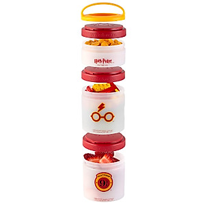 Whiskware Harry Potter Stackable Snack Containers for Kids and Toddlers, 3 Stackable Snack Cups for School or Travel, Dobby