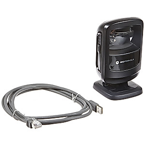 Symbol DS9208 Corded Omnidirectional LED Desktop Barcode Reader with USB Host Interface and 7' Cable, 5V DC, Black