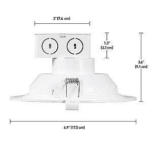 6" LED Integrated Ridged Baffle Round Trim Recessed Lighting Kit 4-Pack, 11 Watts, Energy Star, CEC Title 24 Compliant, IC Rated, Dimmable, White, 6.25" Hole Size,91341
