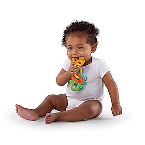 Bright Starts Oball Grasp & Teethe Easy Grasp BPA-Free Infant Teether Toy, Multi-Color, Age 3 Months and up