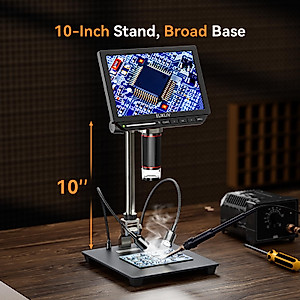 4K Digital Microscope, Elikliv EM4K 8" Coin Microscopes 2000x, 52MP HDMI Microscopes, Soldering Microscope for Adults, Micro scopes for Electronics Repair, 3840P UHD Video Micro socpe, 10" Stand, 64G