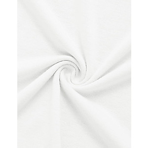 MIROL Women's Ruffle Sleeve Tops Summer Casual Blouse Crew Neck Solid Cute Tunic Shirt White