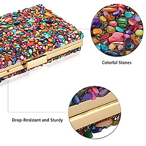 RKROUCO MultiColor Stone Evening Clutch Bag for Women - Elegant and Charming Handbag