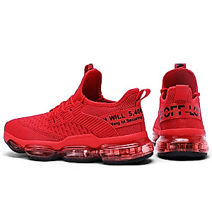 Mens Running Shoes Air Cushion Tennis Walking Sneakers Casual Sport Gym Jogging Red 13
