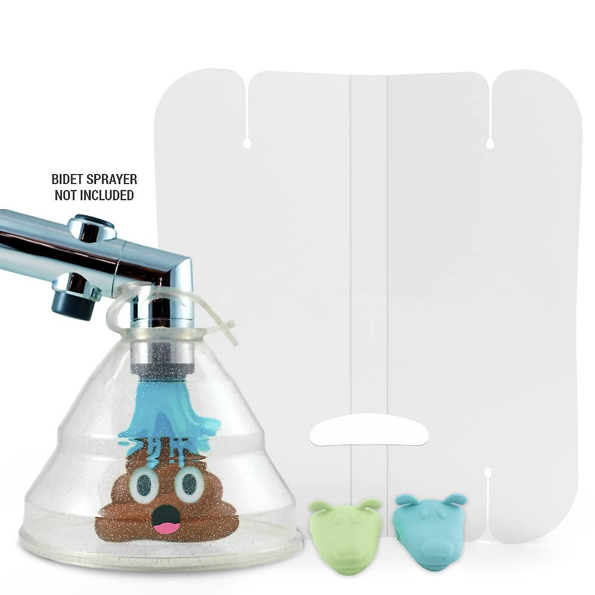 Diaper Dawgs Cloth Diaper Sprayer Splatter Shield with Gusset Stretcher + Laundry Mitts | Perfect for Rinsing Cloth Diapers and More! | Small, Ergonomic Design Prevents Splattering