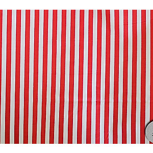 Polycotton Fabric Printed Stripe RED / 60" Wide/Sold by The Yard
