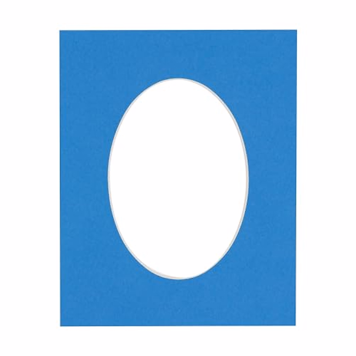 18x24 Mat Bevel Cut for 15x22 Photos - Precut Bay Blue Oval Shaped Photo Mat Board Opening - Acid Free Matte to Protect Your Pictures - Bevel Cut for Family Photos, Pack of 1 Matboard Show Kit With