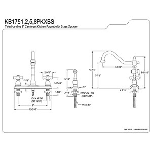 Kingston Brass KB1751PKXBS Duchess Centerset Kitchen Faucet, 8-5/8", Polished Chrome