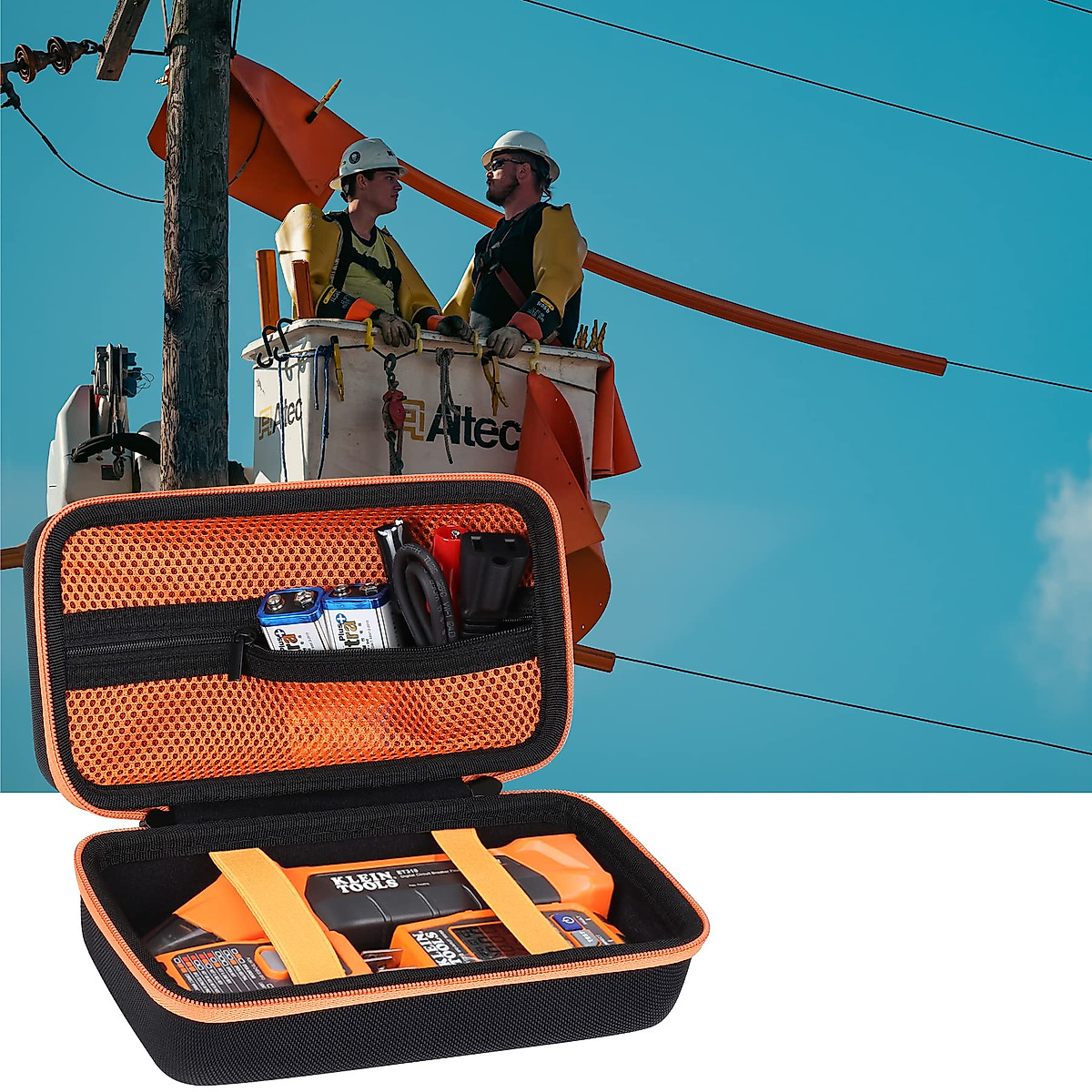 Khanka Hard Tools Case Replacement for Klein Tools ET310 Tool AC Circuit Breaker kit, Storage Hard Case with Zipper Mesh Pocket for Circuit Breaker Finder Accessory Kit, Case Only