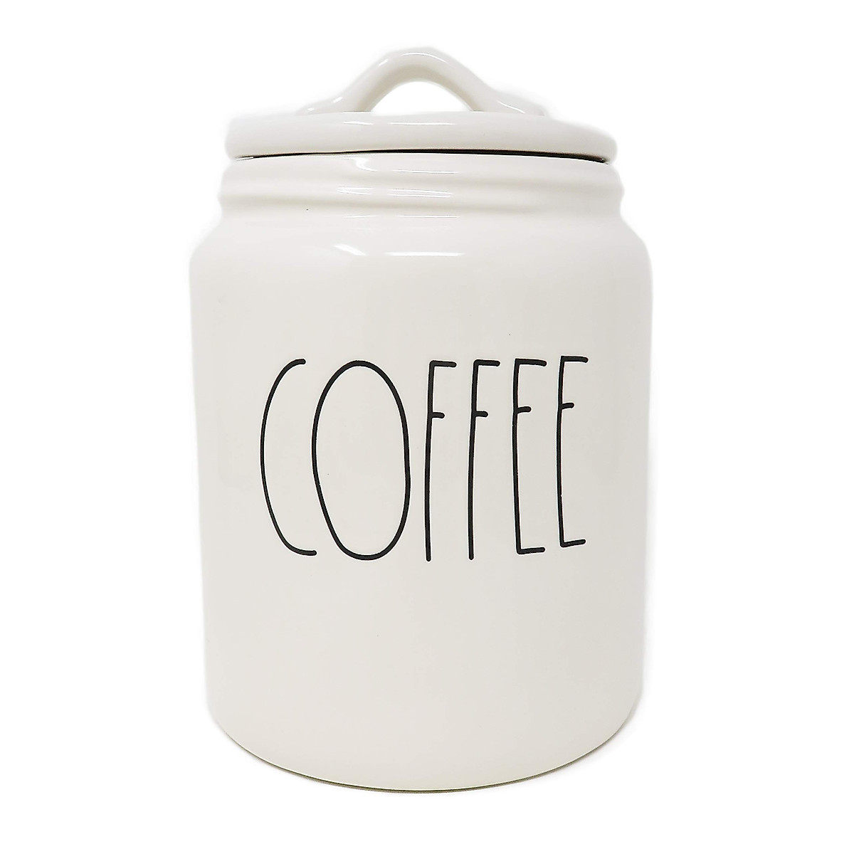 Rae Dunn By Magenta COFFEE Ceramic LL Medium 8 x 5 Canister (White)