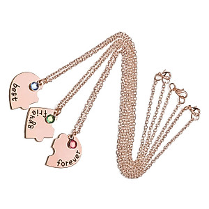 Jovivi Best Friends Forever Necklaces for 3 Alloy Heart Puzzle Pieces BBF Friendship Pendant Necklace Best Friends Jewelry