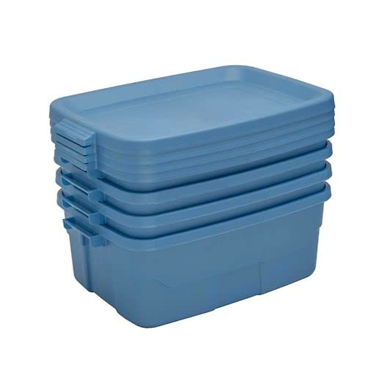 CX Rugged Tote, 10-Gallon Rugged Storage Container & Standard Snap Lid, (8.8”H x 24.2”W x 16.2”D), Stackable Organization Tote [4 Pack]