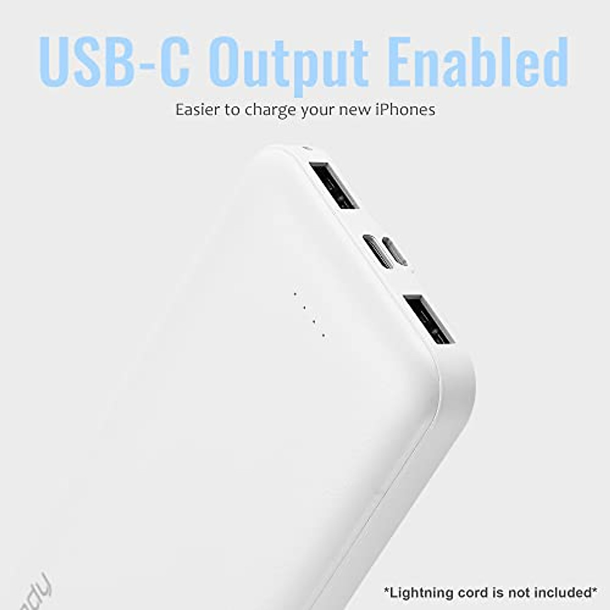 Miady 2-Pack 10000mAh Dual USB Portable Charger, USB-C Fast Charging Power Bank, Backup Charger for iPhone 14, Galaxy S22, Pixel and etc