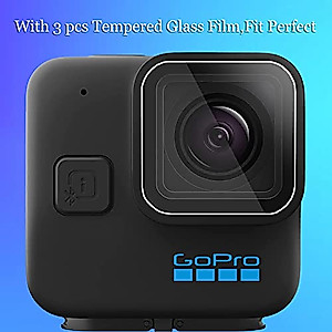 debous HERO11 Hero 11 Black Mini Lens Screen Protector for GoPro HERO11 Black Mini Tempered Glass Anti-scratch Clera Hard Protective Film Shield Cover (3pack)