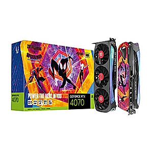 ZOTAC Gaming GeForce RTX 4070 AMP AIRO Spider-Man: Across The Spider-Verse Inspired Graphics Card Bundle, ZT-D40700F-10SMP