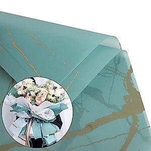20 Sheets Flower Wrapping Papers Marble Flower Wrappers Waterproof Floral Bouquet Gift Package Paper Florist Packaging Supplies for Mother's Day Birthday Wedding Holiday Decoration
