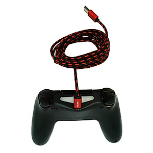 2 Pcs of Micro USB Fast Charging Cable 4 Ft, Compatible with Playstation 4 PS4 Console Dual Shock 4 Controller Red Black