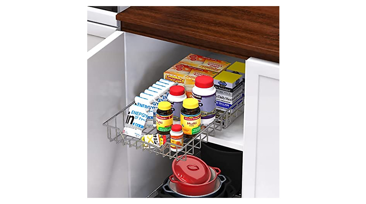 Simple Houseware Pull Out Sliding Shelf Organizer | 11x21 Inches