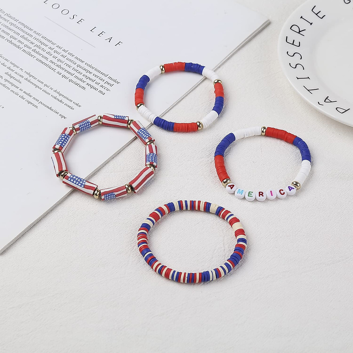 Heishi Surfer Bracelets for Women Vsco Boho Beaded Bracelet Friendship Polymer Clay Rainbow Bracelet Stack Vinyl Disc Stackable Bracelet, Stone, created-alexandrite