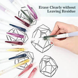 BAYTORY 12Pcs Retractable Erasable Pens No Bleed Fine Point, Black Ink Pen with Eraser Clear, Smooth Writing for Note Taking Marking Planner Crossword Puzzles(Vintage Barrel)