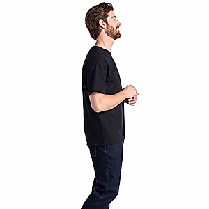 Fruit of the Loom Men's Eversoft Cotton T-Shirts (S-4XL), Crew-2 Pack-Black, 4X-Large