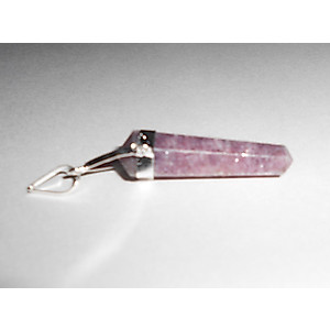 Sublime Gifts Premium Lepidolite Crystal Healing Cut Gemstone Point Pendant with Decorative Swinging Silver Metal Bail