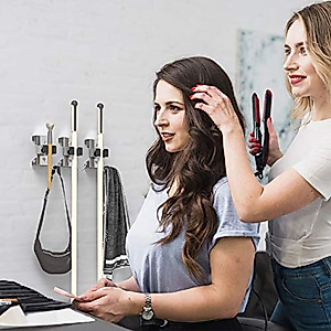 eToolz Mop and Broom Holder Wall Mount - Heavy-Duty Stainless Steel Storage Organizer, Screw - Set of 2 Rack Hangers for Kitchen, Garage, Garden, Cleaning Tools