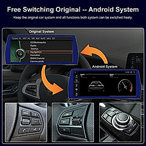 Android 12 Audio Stereo Car GPS Navigator for BMW 5 Series E60 with iDrive System 12.3 inch Blu-ray Touch Screen CarPlay (CIC System, Octa Core 8GB RAM 128GB ROM)