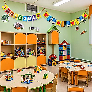 Welcome Banner for Party Supplies First Day of School Banner School Theme Party Decorations for Students and Teachers