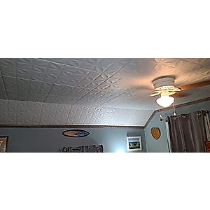 A La Maison Ceilings R103 Perceptions Foam Glue-up Ceiling Tile (256 sq. ft./Covers), Pack of 96, Plain White