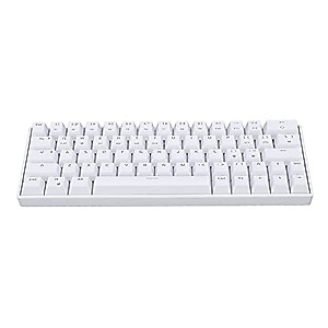 Gaming Keyboard, Long Battery Life Small Portable White Triple Mode Ergonomic Design Gaming Mechanical Keyboard for Home and Office (Brown Switch)