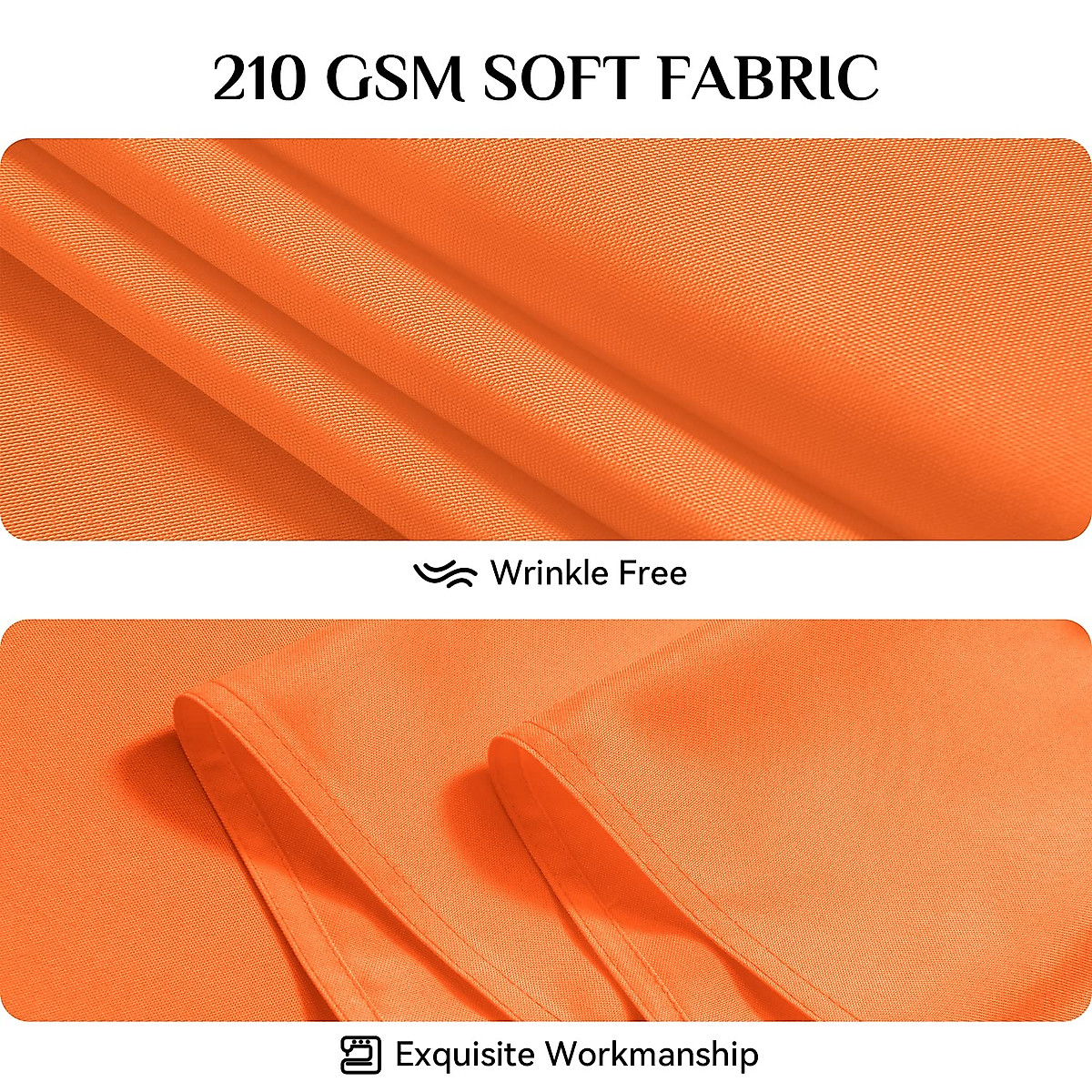Softalker Rectangle Tablecloth, Waterproof & Stain Resistant Table Cloths Wrinkle Free Fabric Washable 210GSM Polyester Table Cover for Dining/Party/Outdoor - 52 x 70 inch,Orange