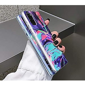 Sunswim for Galaxy S21 Plus Case Protective Cover Marble Phone Case for Women Girls Sparkle Slim Fit Shockproof Soft Silicone Rubber TPU Bumper Case for Samsung Galaxy S21 Plus 5G Case 6.7" 2021-Blue