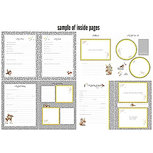 Holoary First 5 Years Baby Memory Book, 76 Colourful Illustrated Journal Pages Baby Record Book Album, Keepsake for Newborn Baby Boy or Baby Girl, Woodland Animals Design