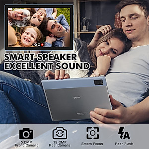 BNHGK 10.1 inch Tablet 6GB RAM +128GB ROM, Android Tablet with Keyboard Octa-Core/Dual Sim Card Slot/13MP Camera/Battery 8000mah/ GPS, Google Certified Tablet PC (Wi-Fi)